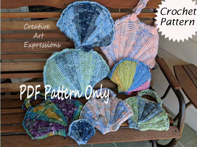 Seashell Purse, Pillow, Beach Bag & Coin Purse Crochet Pattern ...